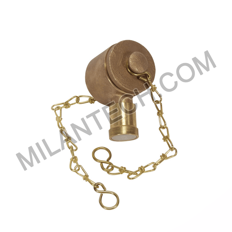 BLANK CAP W. CHAIN, INSTANTANEOUS DN 2½", FEMALE, BRASS - شرکت میلان صنعت